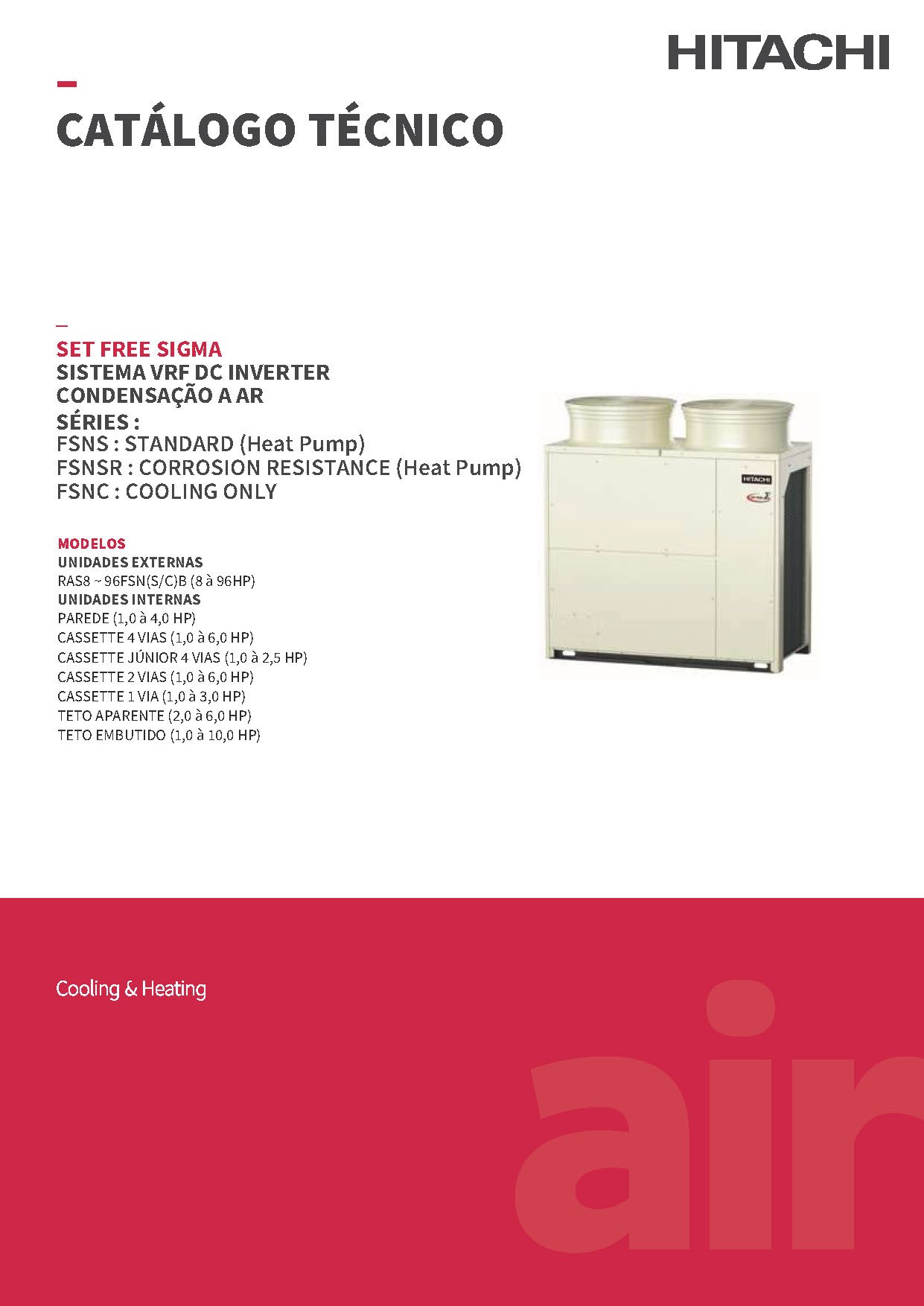 Manuais para Hitachi | Instalação e catálogos técnicos