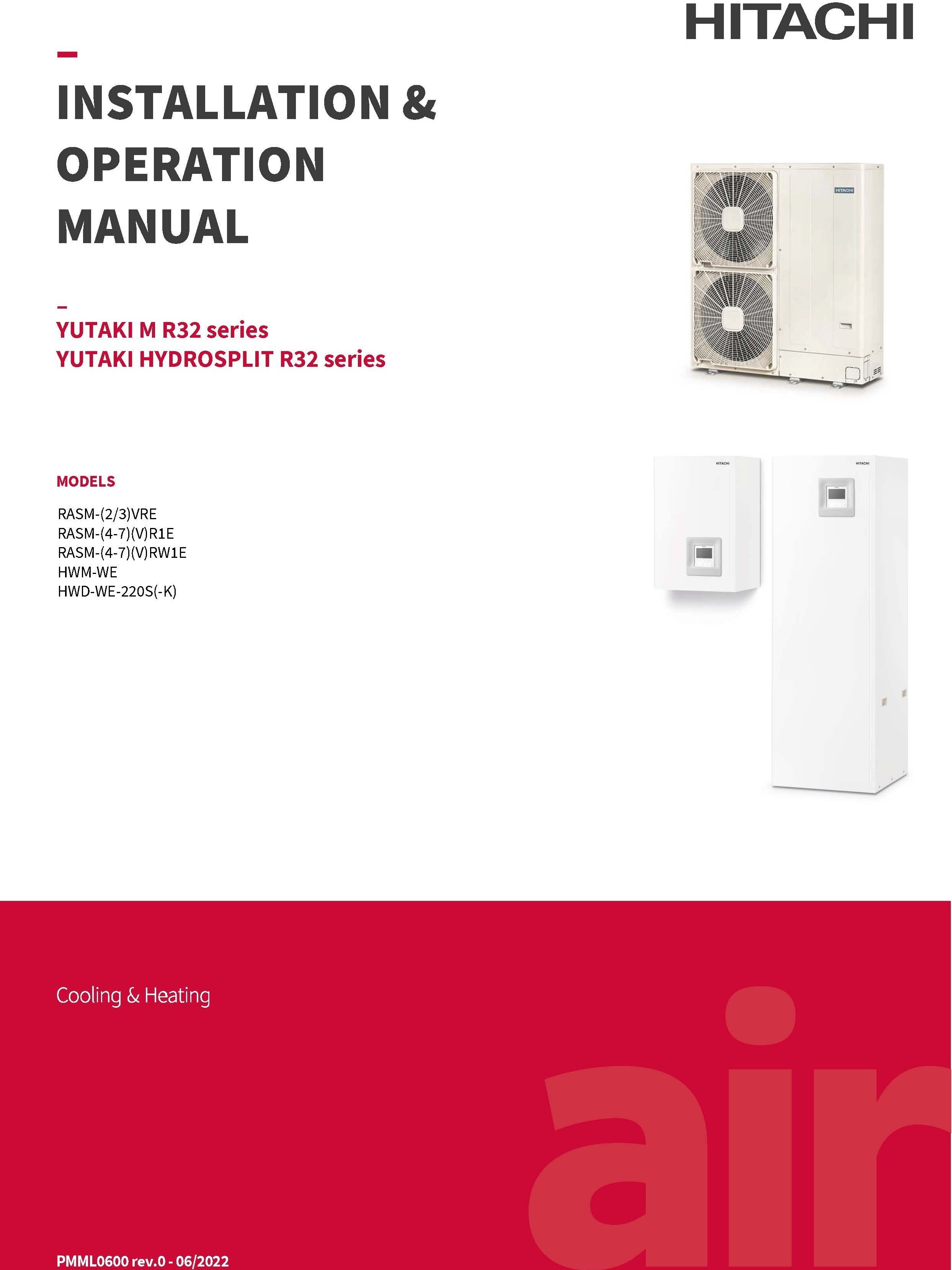 Manuales de Yutaki M Hitachi | Catálogos técnicos y de instalación
