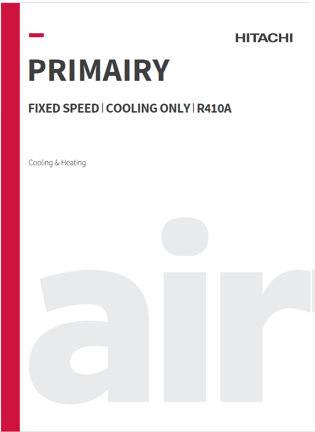 Manuals for Hitachi PAC | Installation & Technical Catalogs