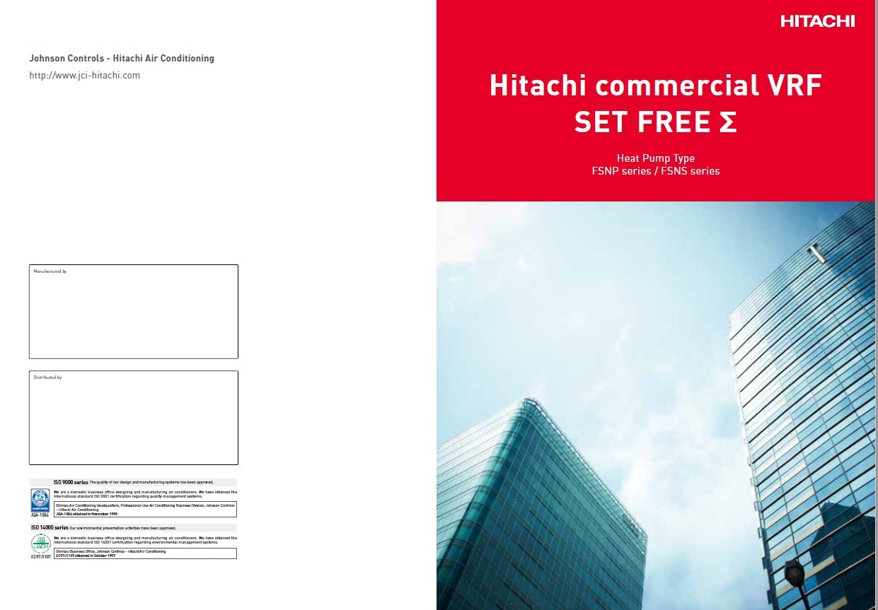 Manuals for Hitachi VRF | Installation & Technical Catalogs