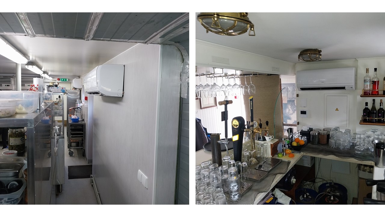 VRF AC system for a ship restaurant | Hitachi India