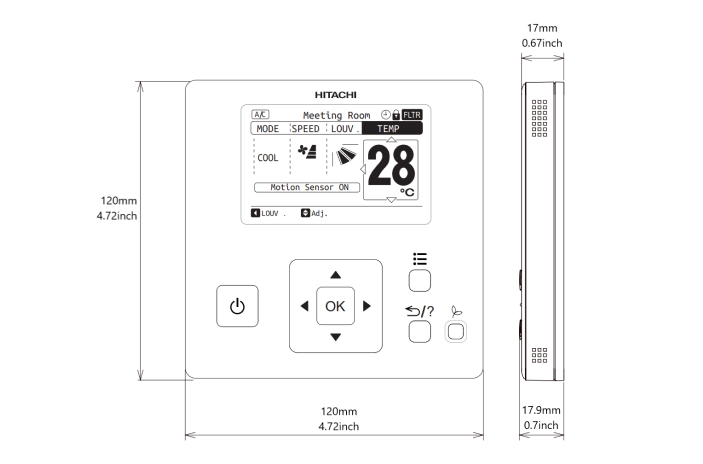 Wall mounted ac wired controller | Hitachi Cooling & Heating