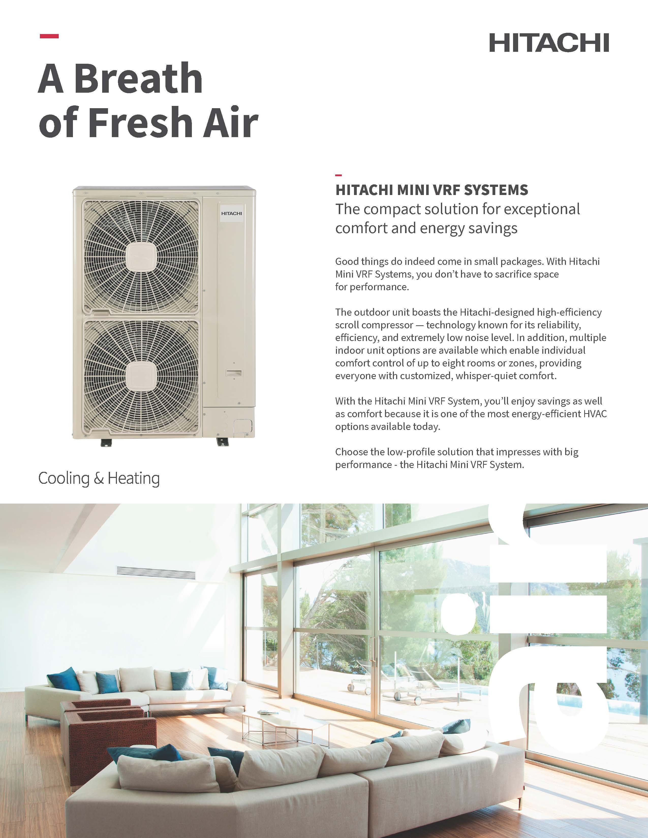 Manuals for Hitachi Mini VRF (Air-source outdoor unit) | Installation & Technical Catalogs